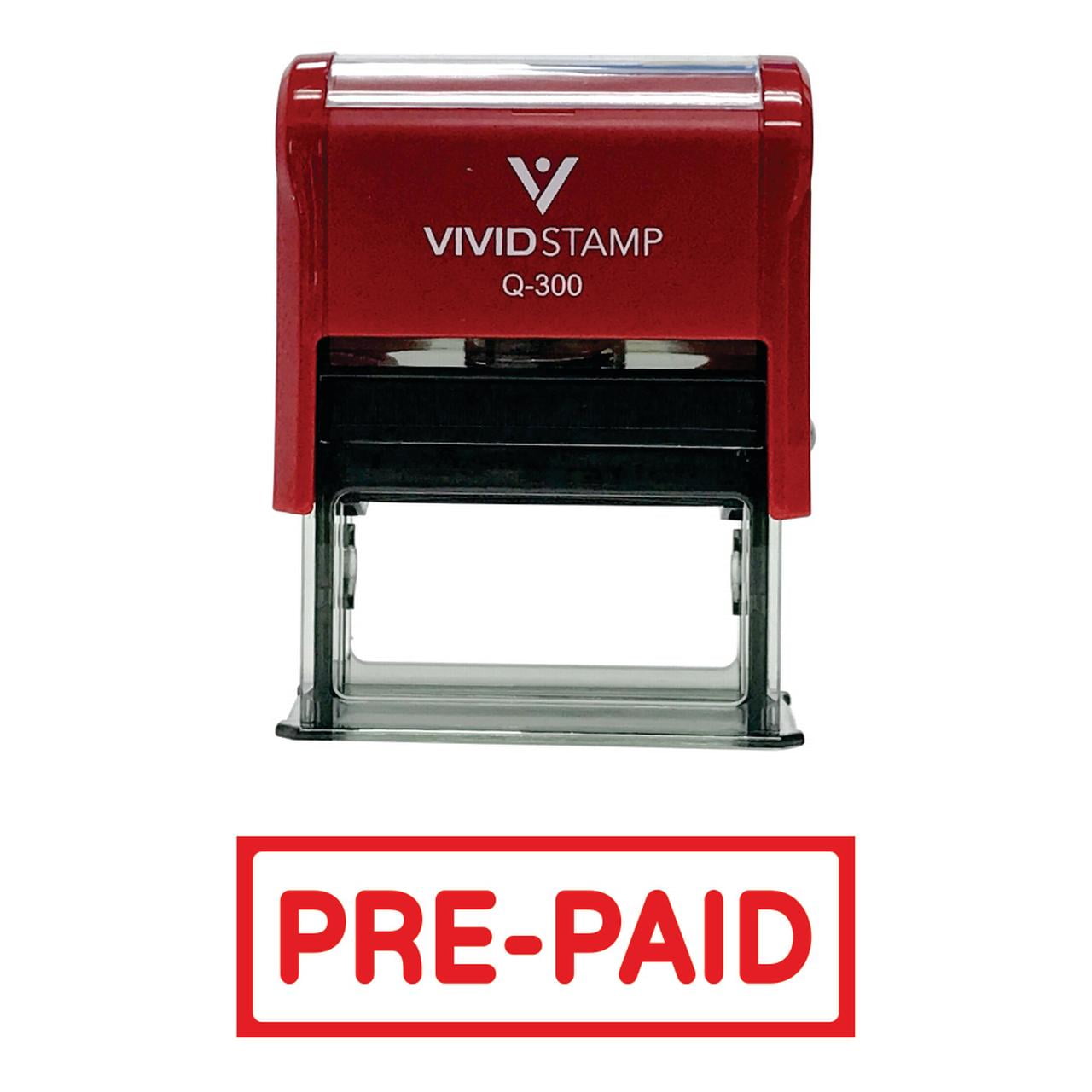 Vivid Stamp Pre-Paid Self-Inking Office Rubber Stamp (Red) - Large ...