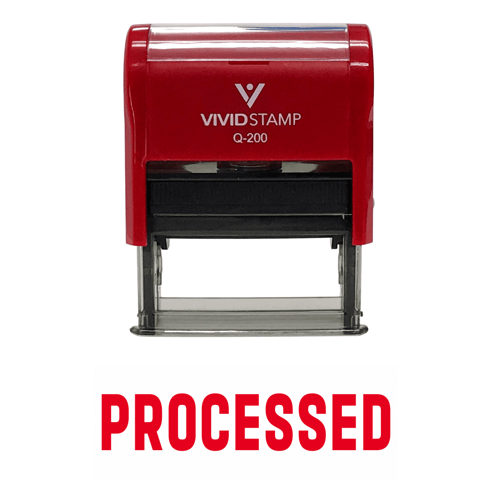 Vivid Stamp Processed Self Inking Rubber Stamp (Red Ink) - Medium ...