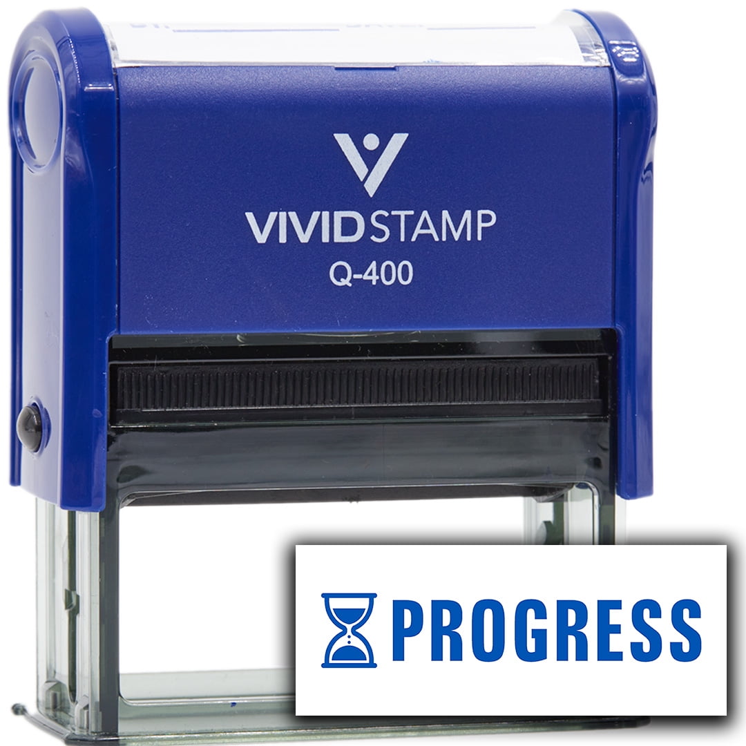 Vivid Stamp Progress Stamps For Grading Self-Inking Rubber Stamps (Blue ...