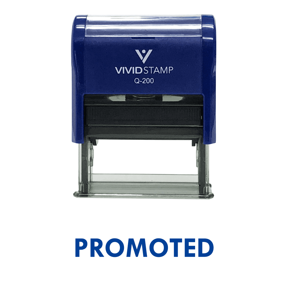 Vivid Stamp Promoted Self Inking Rubber Stamp (Blue Ink) - Medium ...
