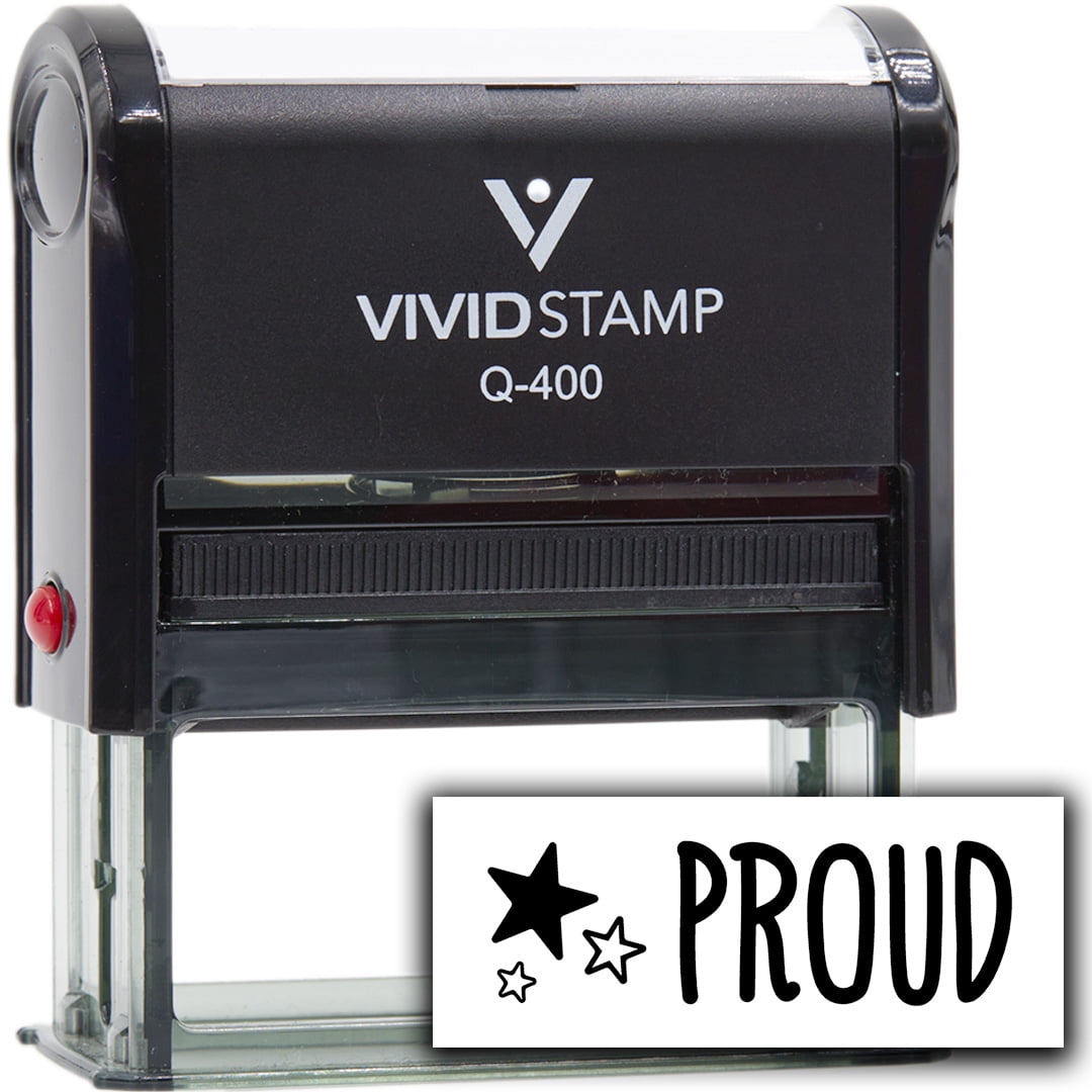Vivid Stamp Proud Teacher Feedback Self-Inking Rubber Stamps (Blank Ink ...