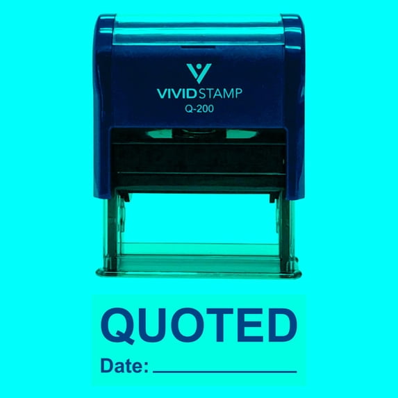 Vivid Stamp Quoted With Date Line Self-Inking Office Rubber Stamp (Blue ...