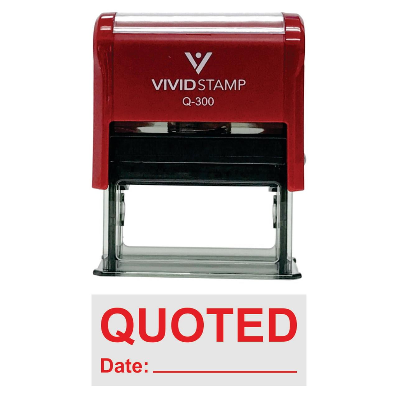 Vivid Stamp Quoted With Date Line Self-Inking Office Rubber Stamp (Red ...