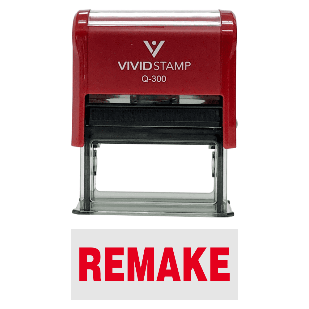 Vivid Stamp REMAKE Self-Inking Office Rubber Stamp (Red) - Large ...
