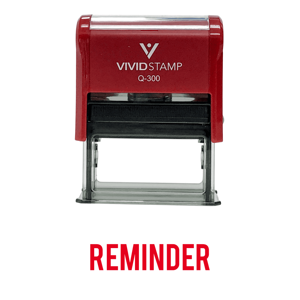 Vivid Stamp REMINDER Self Inking Rubber Stamp (Red Ink) - Large ...
