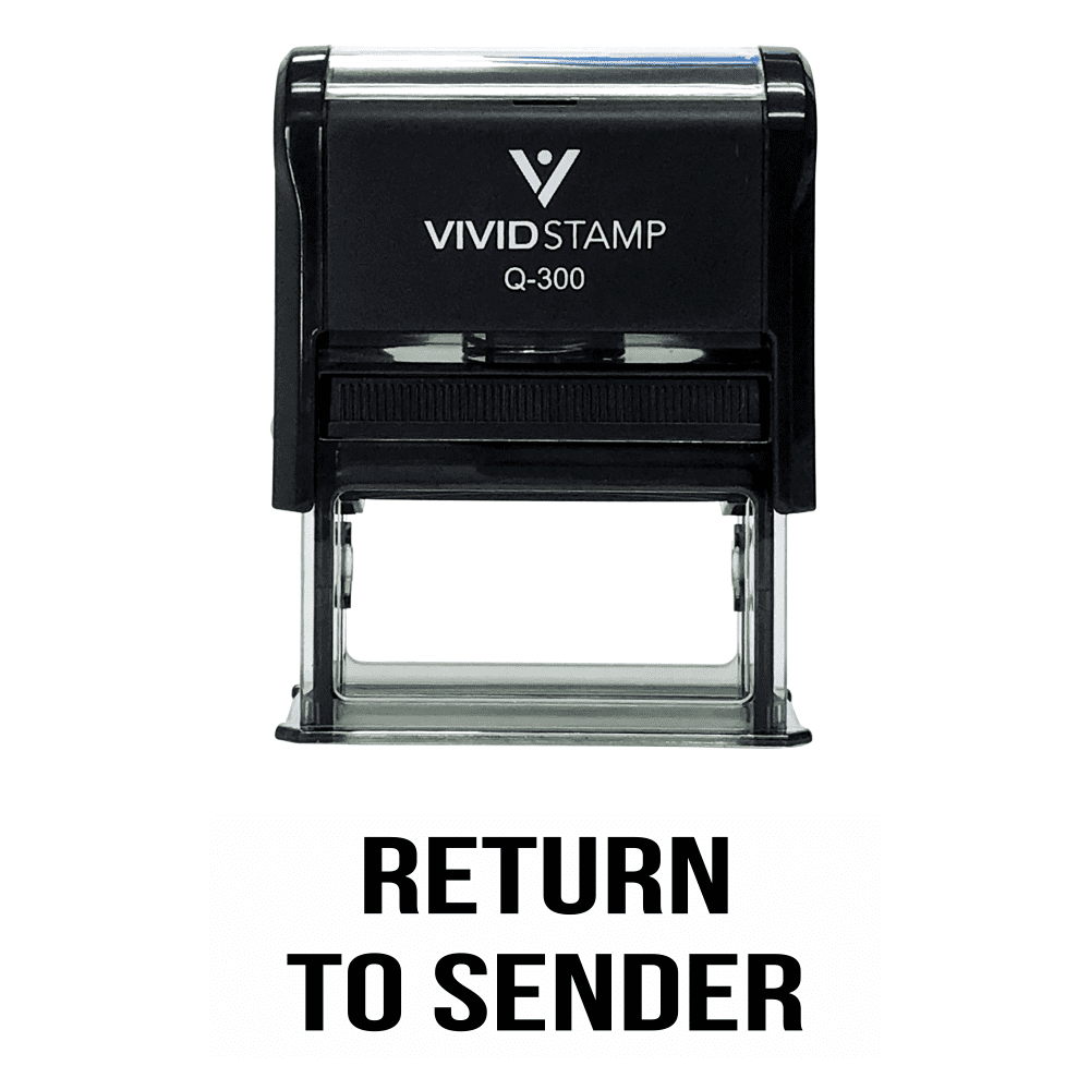 Vivid Stamp RETURN TO SENDER Self Inking Rubber Stamp (Black Ink) Large ...