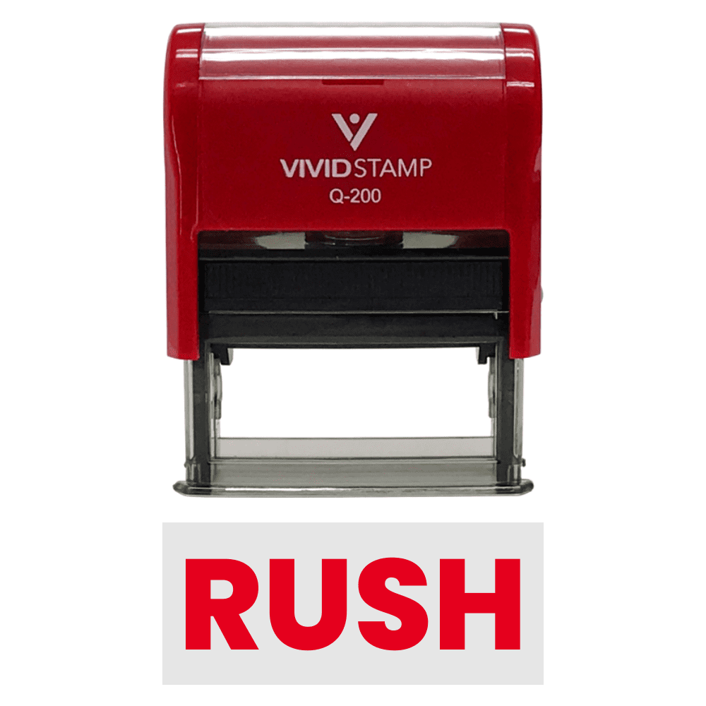 Vivid Stamp RUSH Self-Inking Office Rubber Stamp (Red) - Medium ...