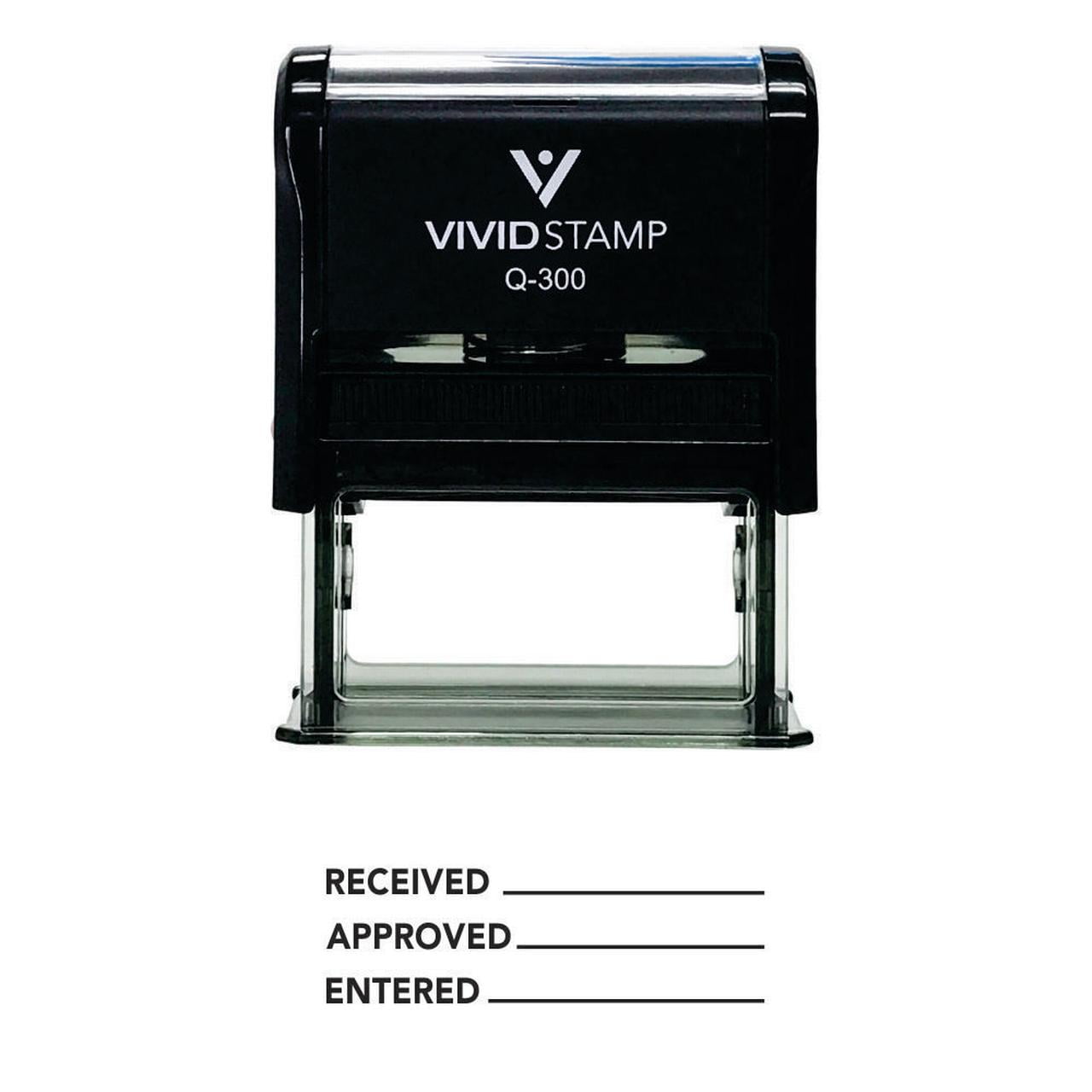 Vivid Stamp Received Approved Entered Self Inking Rubber Stamp (Black ...