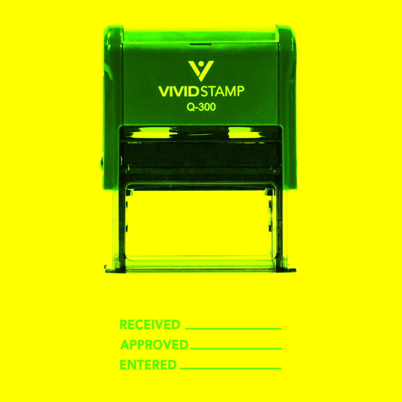 Vivid Stamp Received Approved Entered Self Inking Rubber Stamp (Blue ...