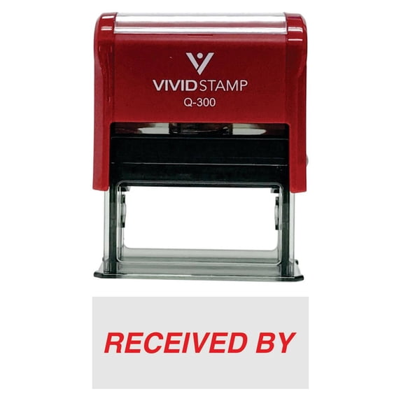 Vivid Stamp Received By Self-Inking Office Rubber Stamp (Red) - Large ...