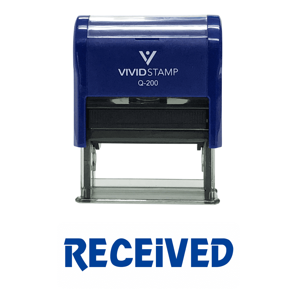Vivid Stamp Received Office Self-Inking Office Rubber Stamp (Blue ...