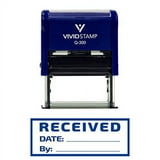 Vivid Stamp Received W/Border Self-Inking Office Rubber Stamp (Blue ...