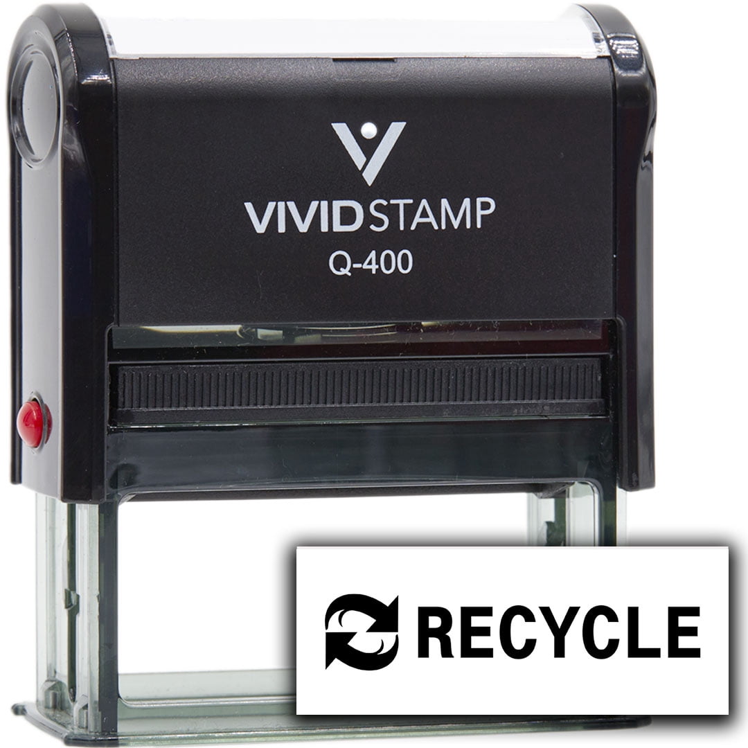 Vivid Stamp Recycle Self Inking Rubber Stamp (Black Ink) - Q-400 ...
