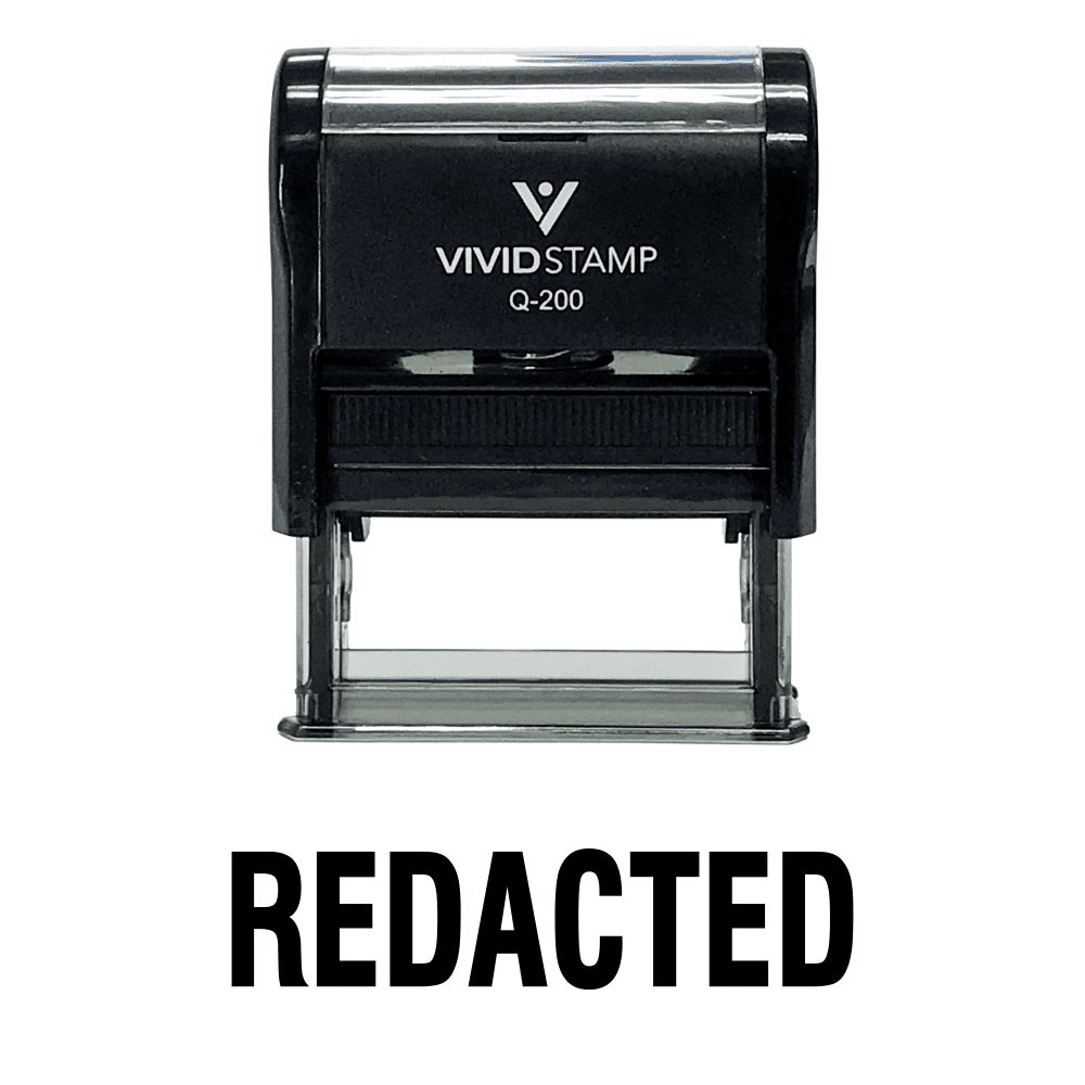 Vivid Stamp Redacted Self Inking Rubber Stamp (Black Ink) - Medium ...