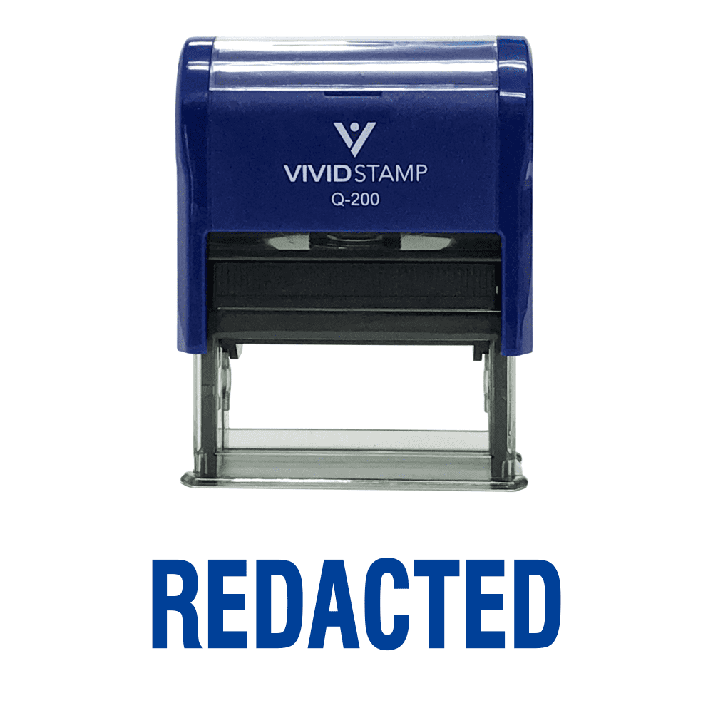 Vivid Stamp Redacted Self Inking Rubber Stamp (Blue Ink) - Medium ...