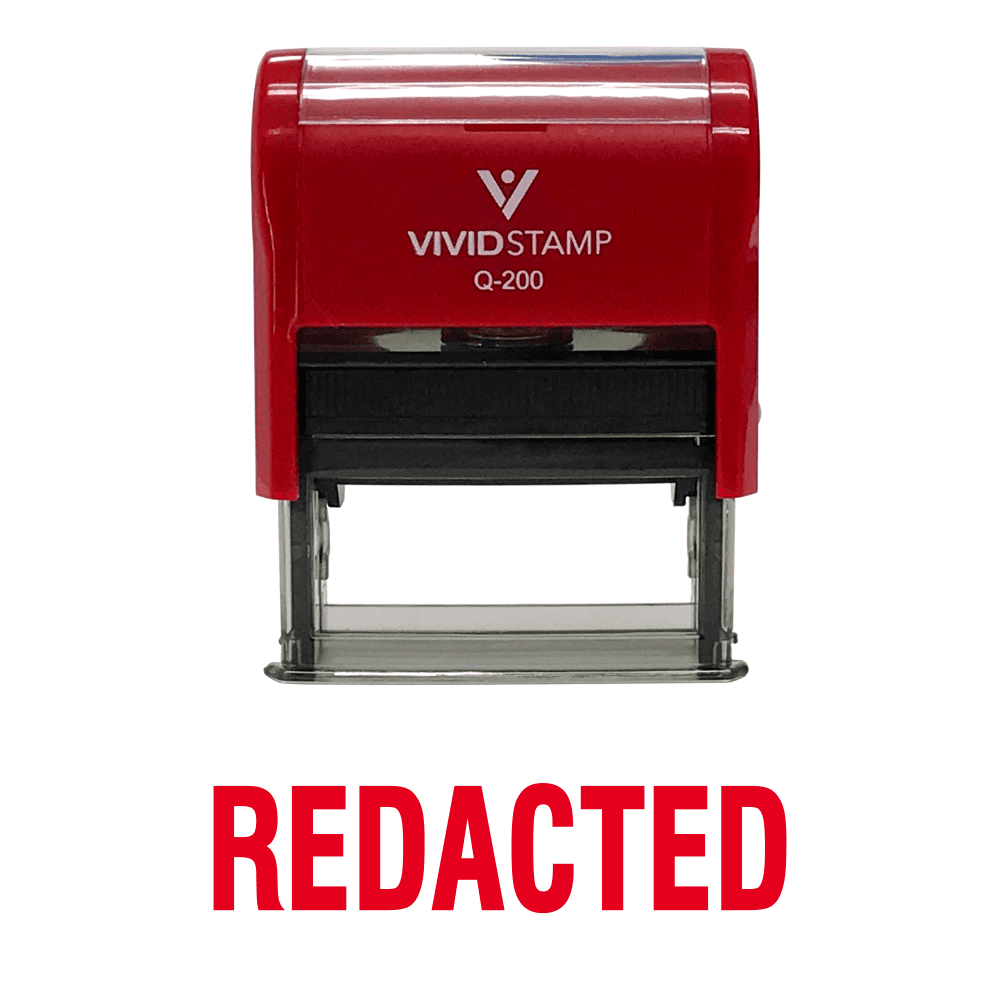 Vivid Stamp Redacted Self Inking Rubber Stamp (Red Ink) - Medium ...