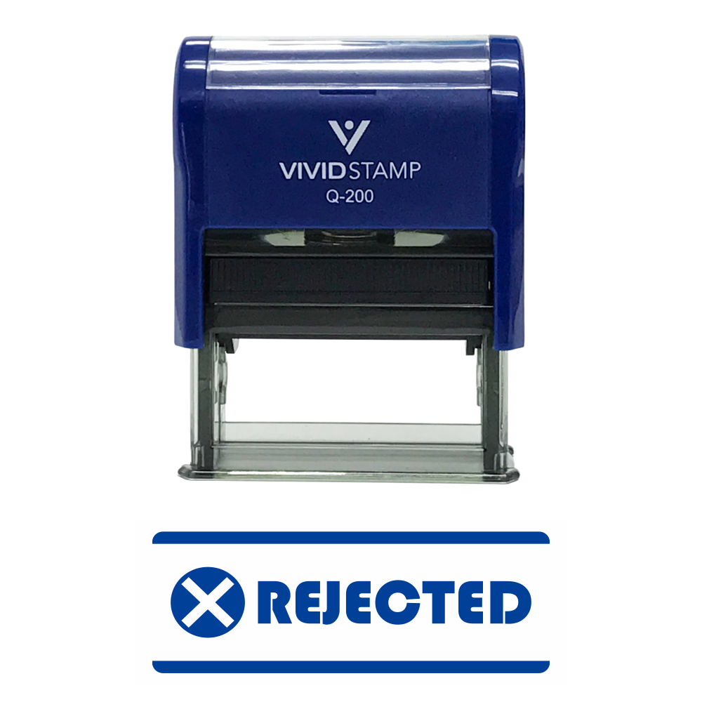 Vivid Stamp Rejected W/ Icon Self-Inking Office Rubber Stamp (Blue ...