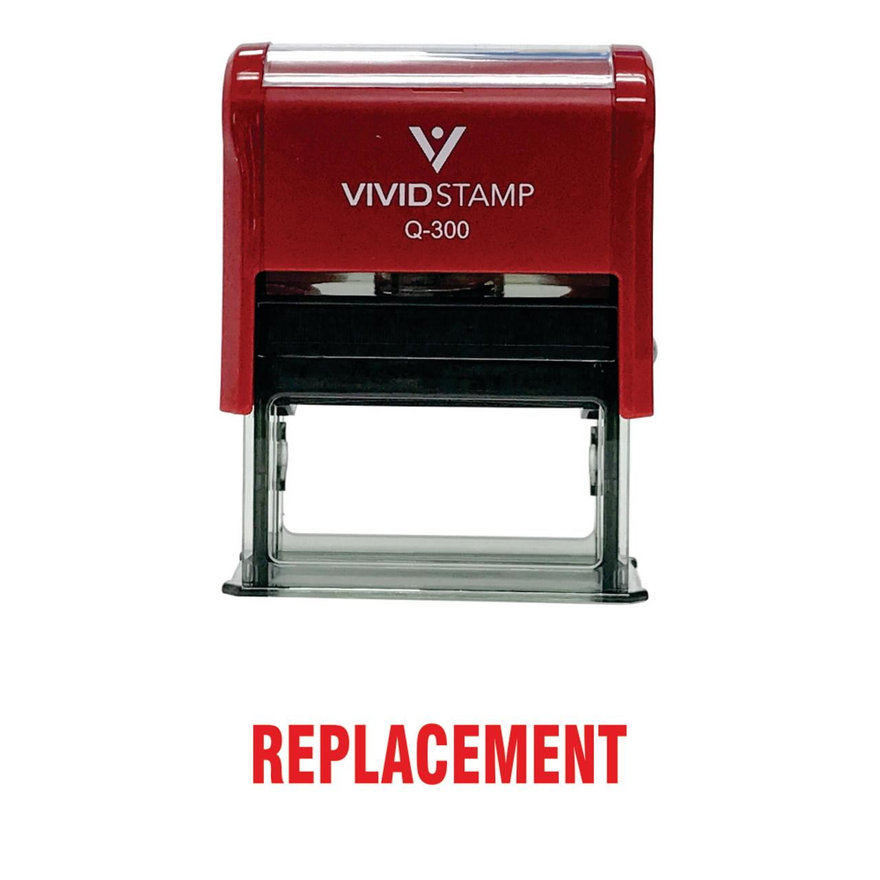 Vivid Stamp Replacement Office Self Inking Rubber Stamp (Red Ink ...