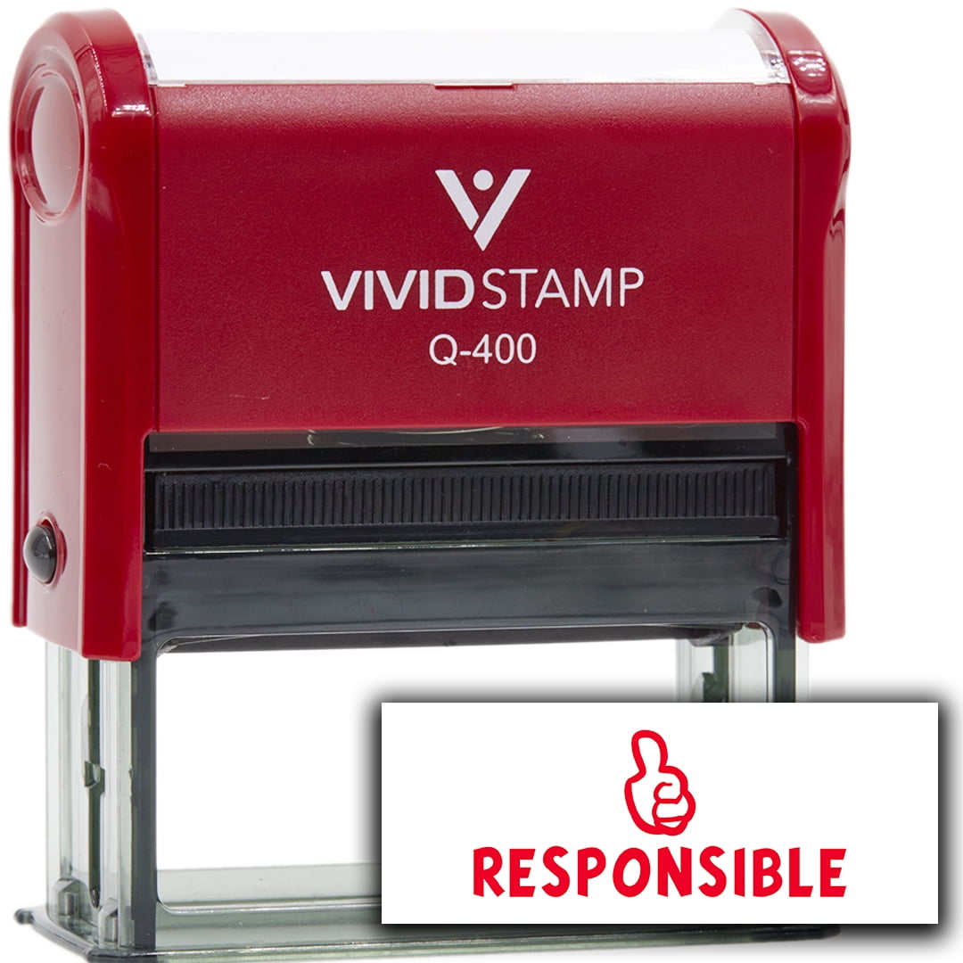 Vivid Stamp Responsible Self Inking Rubber Stamp (Red Ink) - Q-200 ...