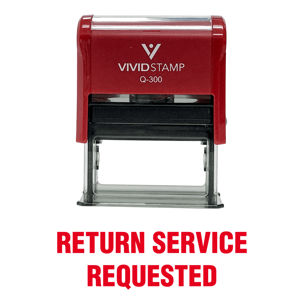 Vivid Stamp Return Service Requested Self Inking Rubber Stamp (Red Ink ...