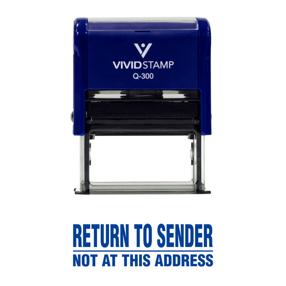 Vivid Stamp Return To Sender Not At This Address Self Inking Rubber ...