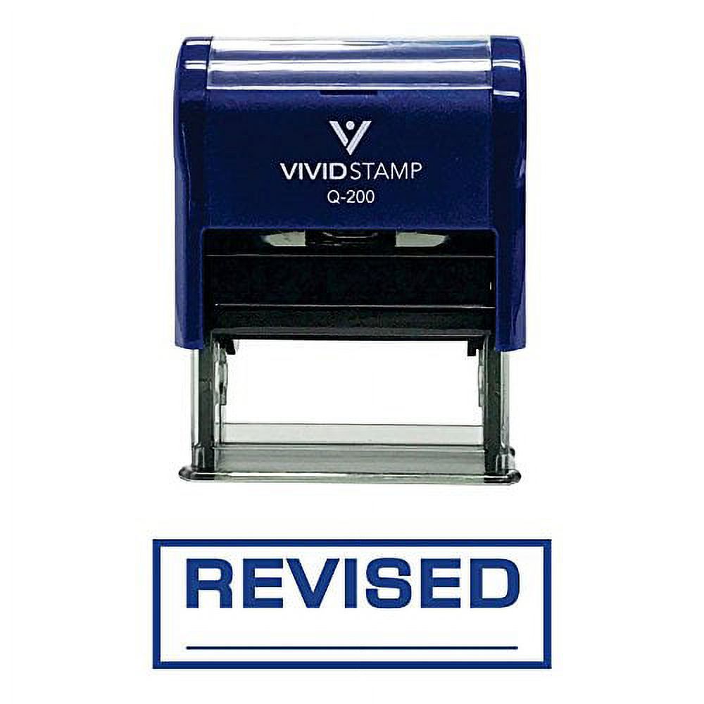 Vivid Stamp Revised Self-Inking Office Rubber Stamp (Blue) - M ...