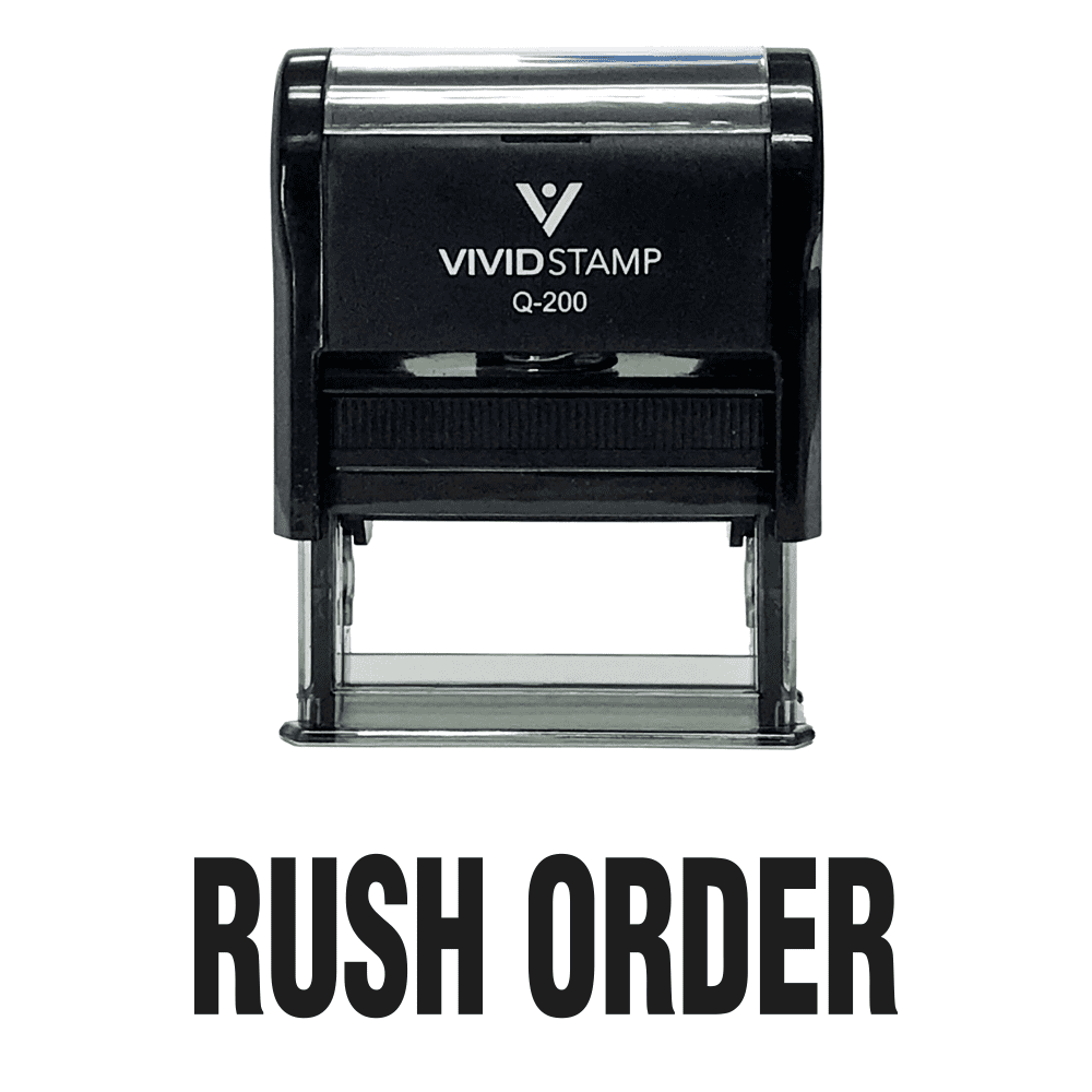 Vivid Stamp Rush Order Self Inking Rubber Stamp (Black Ink) - Medium 9/ ...