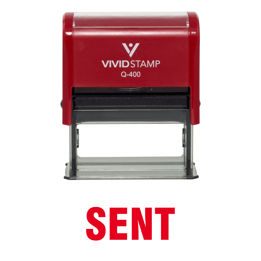 Vivid Stamp SENT Self Inking Rubber Stamp (Red Ink) - X-Large - Walmart.com