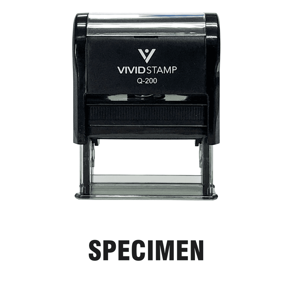 Vivid Stamp SPECIMEN Self Inking Rubber Stamp (Black Ink) - Medium ...