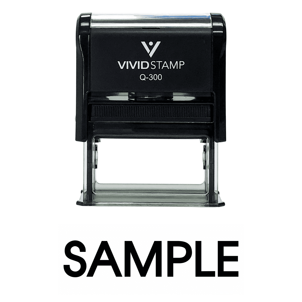 Vivid Stamp Sample Self Inking Rubber Stamp (Black Ink) - Large ...