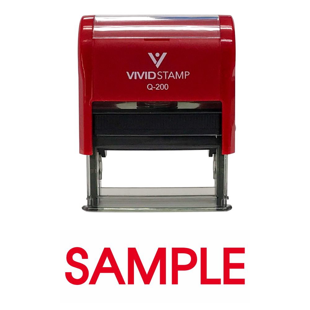 Vivid Stamp Sample Self Inking Rubber Stamp (Red Ink) - Medium ...