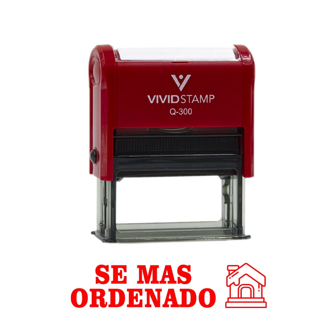 Vivid Stamp Se mas ordenado Spanish School Self-Inking Novelty Rubber ...