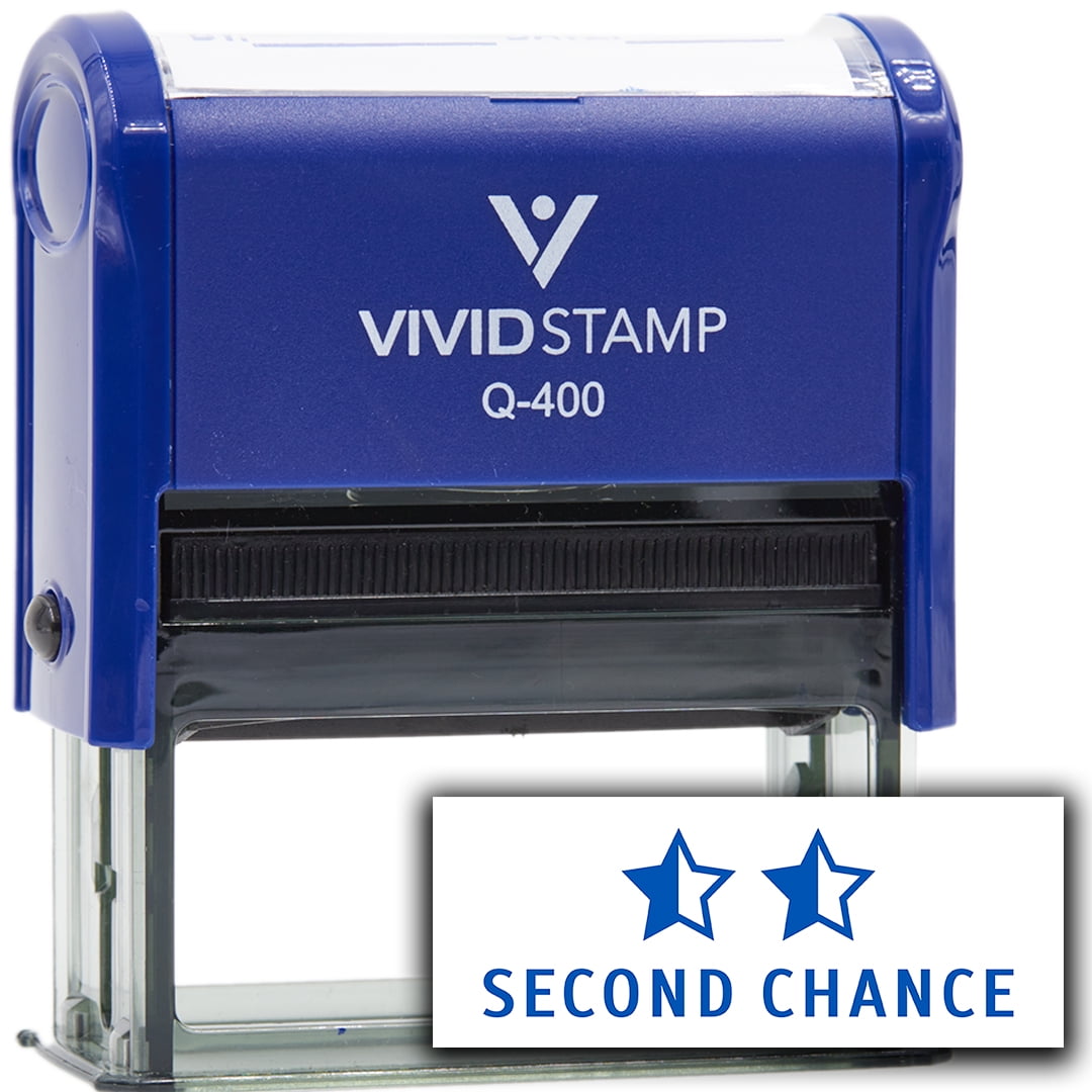 Vivid Stamp Second Chance Self Inking Rubber Stamp (Blue Ink) - Q-400 ...
