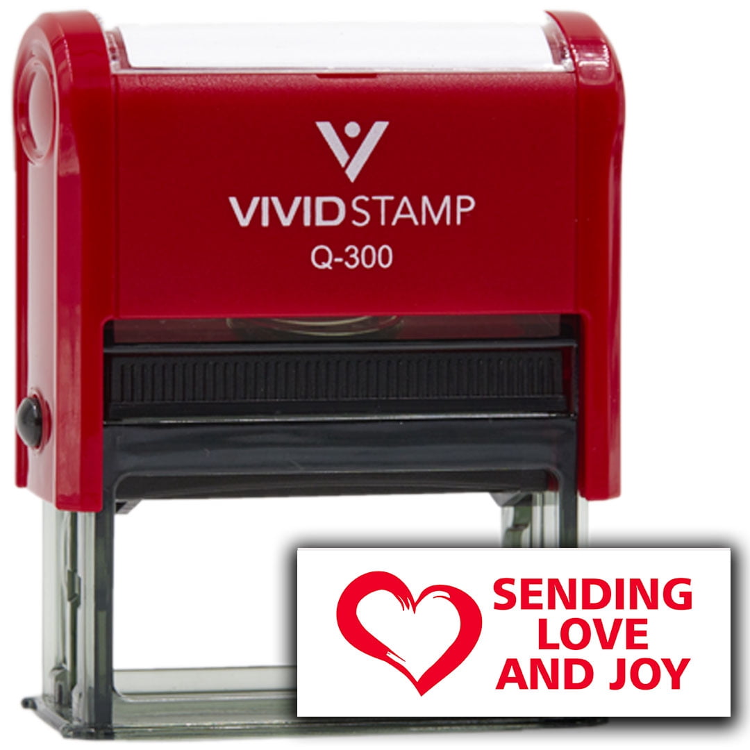 Vivid Stamp Sending Love and Joy Self Inking Rubber Stamp (Red Ink) - Q ...
