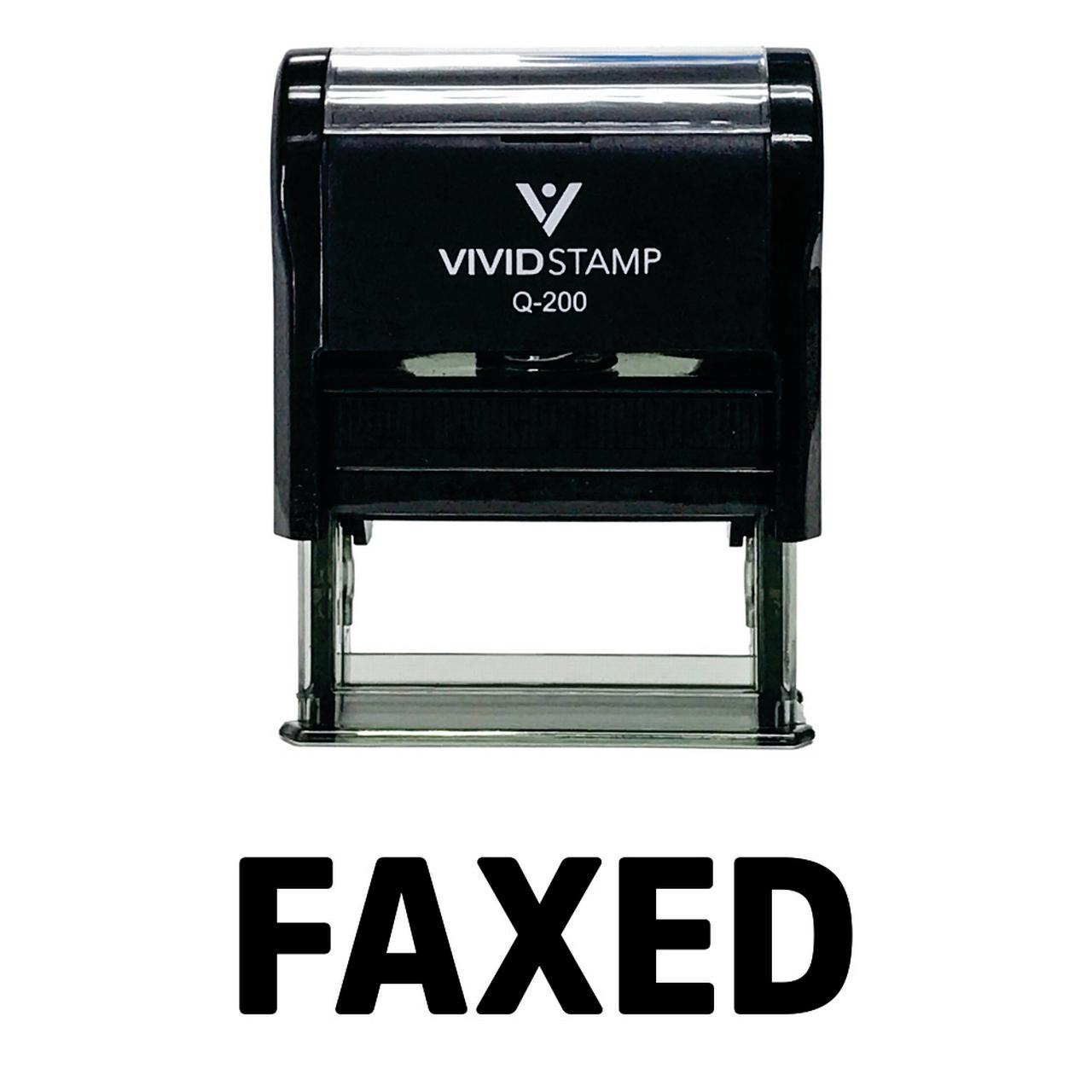 Vivid Stamp Simple FAXED Self-Inking Office Rubber Stamp (Black ...