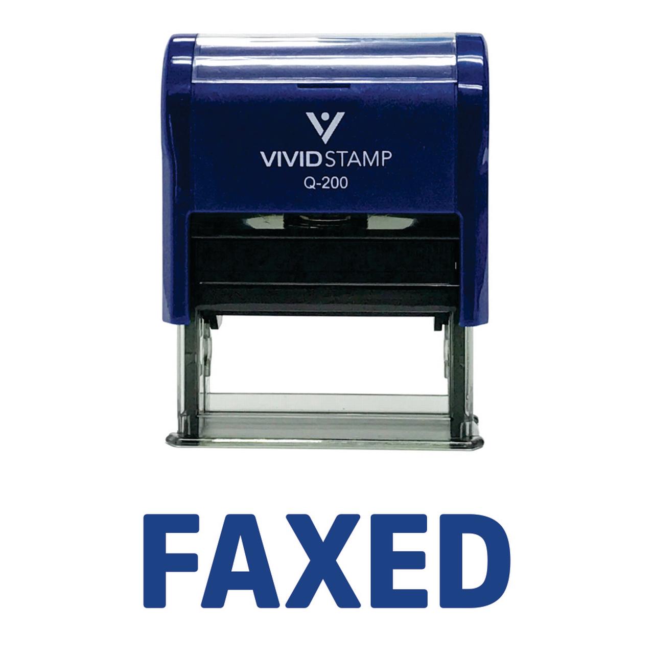 Vivid Stamp Simple FAXED Self-Inking Office Rubber Stamp (Blue ...