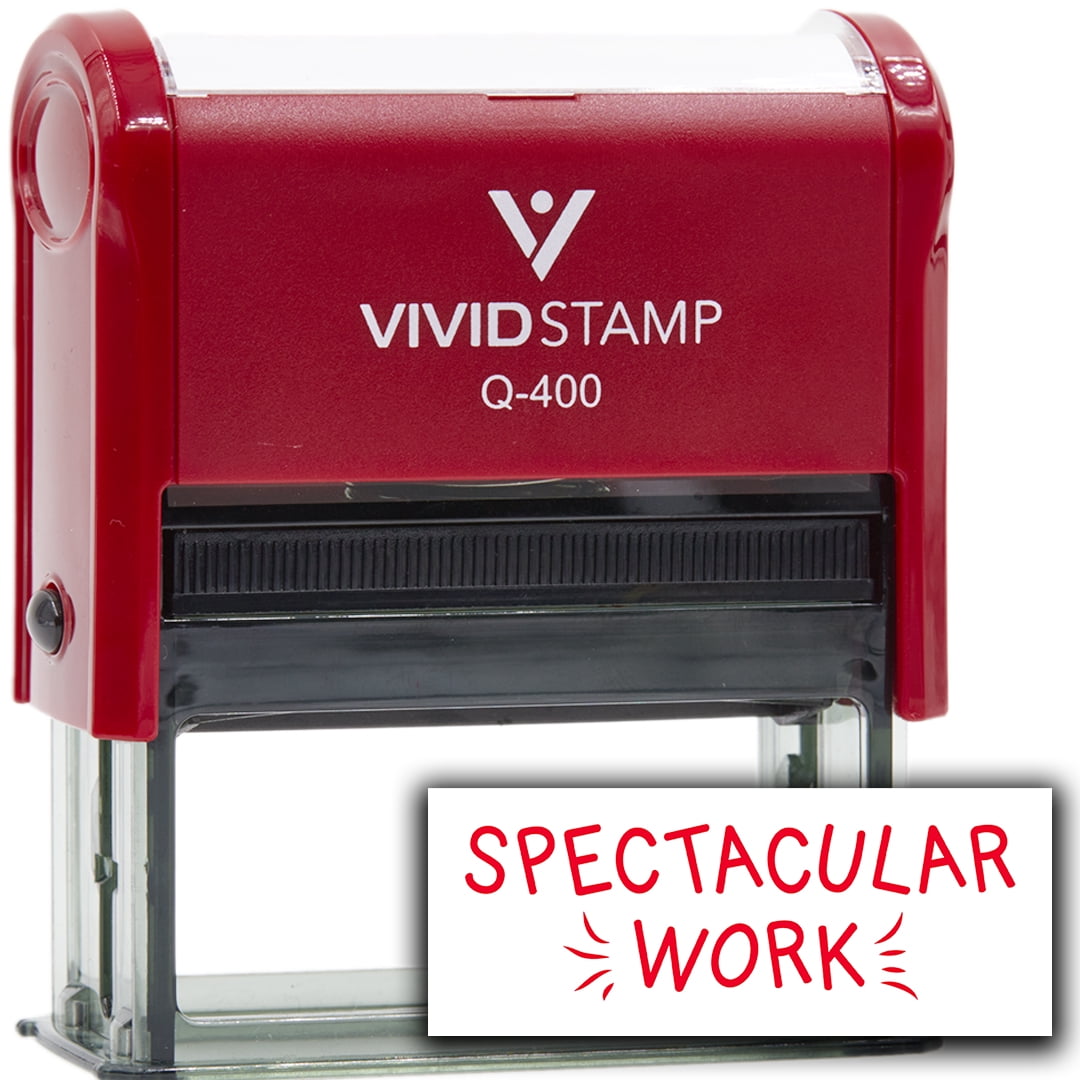 Vivid Stamp Spectacular Work Self Inking Rubber Stamp (Red Ink) - Q-400 ...