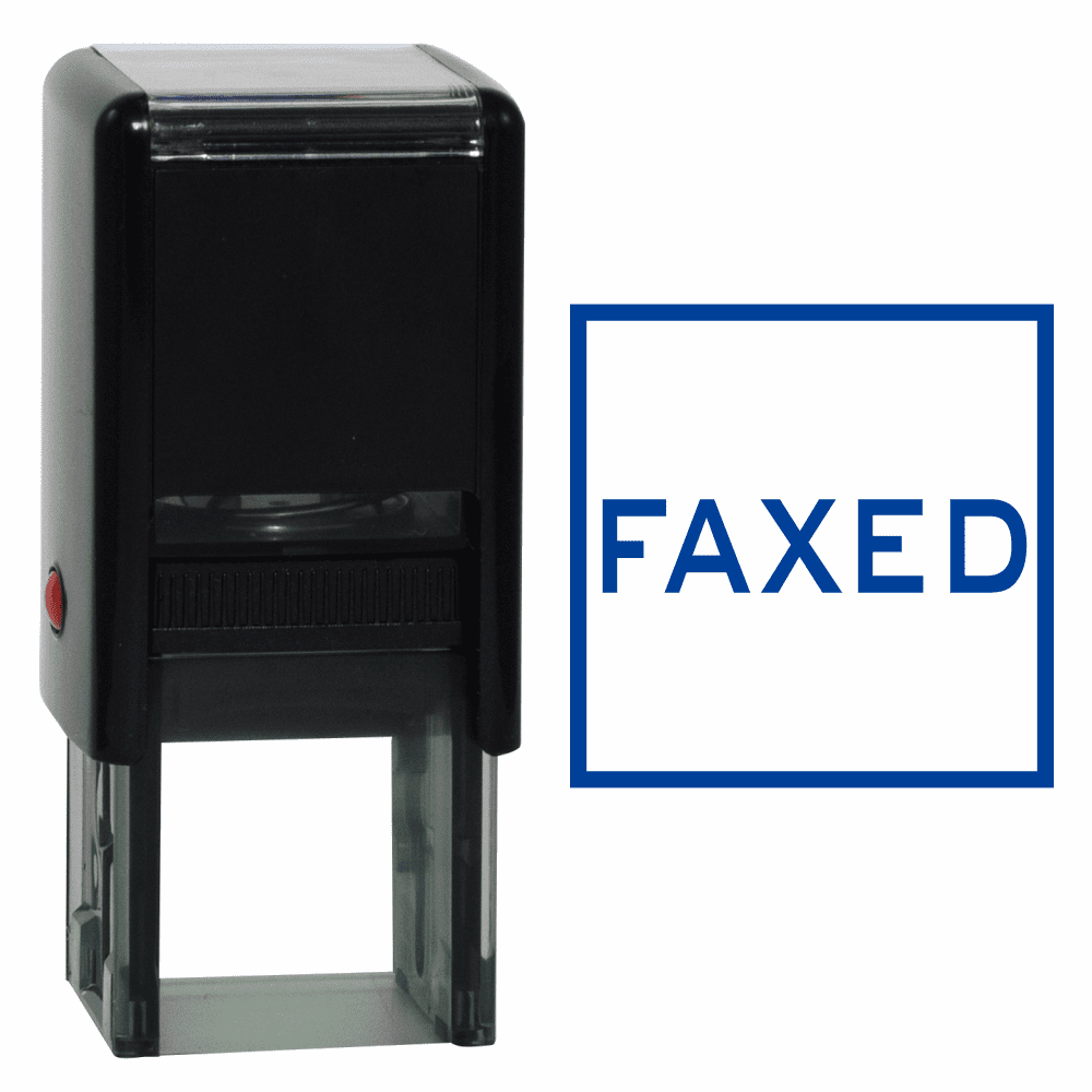 Vivid Stamp Square FAXED Self Inking Rubber Stamp (Blue Ink) - Walmart.com