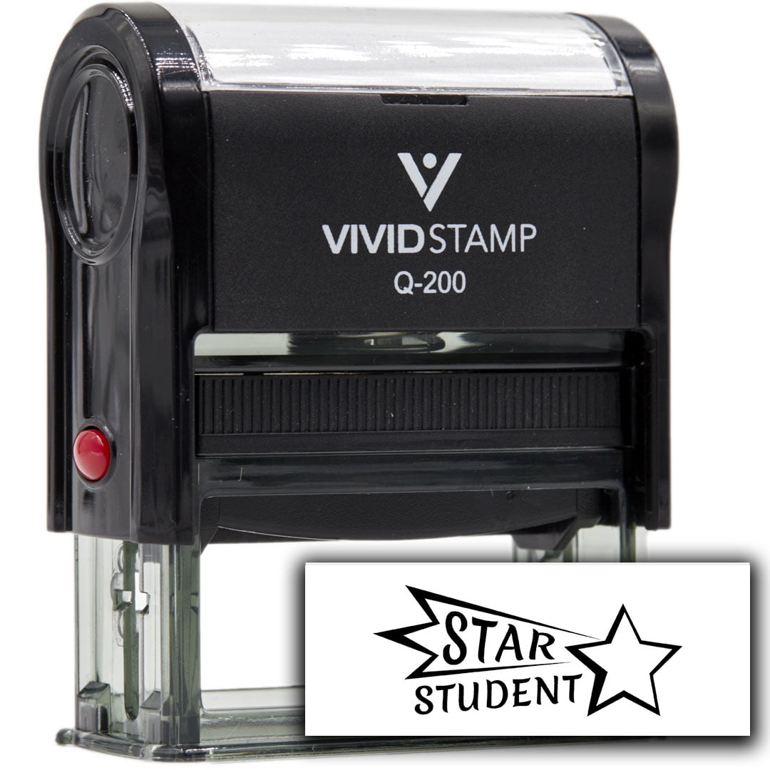 Vivid Stamp Star student Self Inking Rubber Stamp (Black Ink) - Q-200 ...