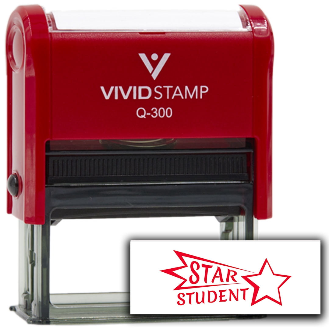Vivid Stamp Star student Self Inking Rubber Stamp (Red Ink) - Q-300 ...