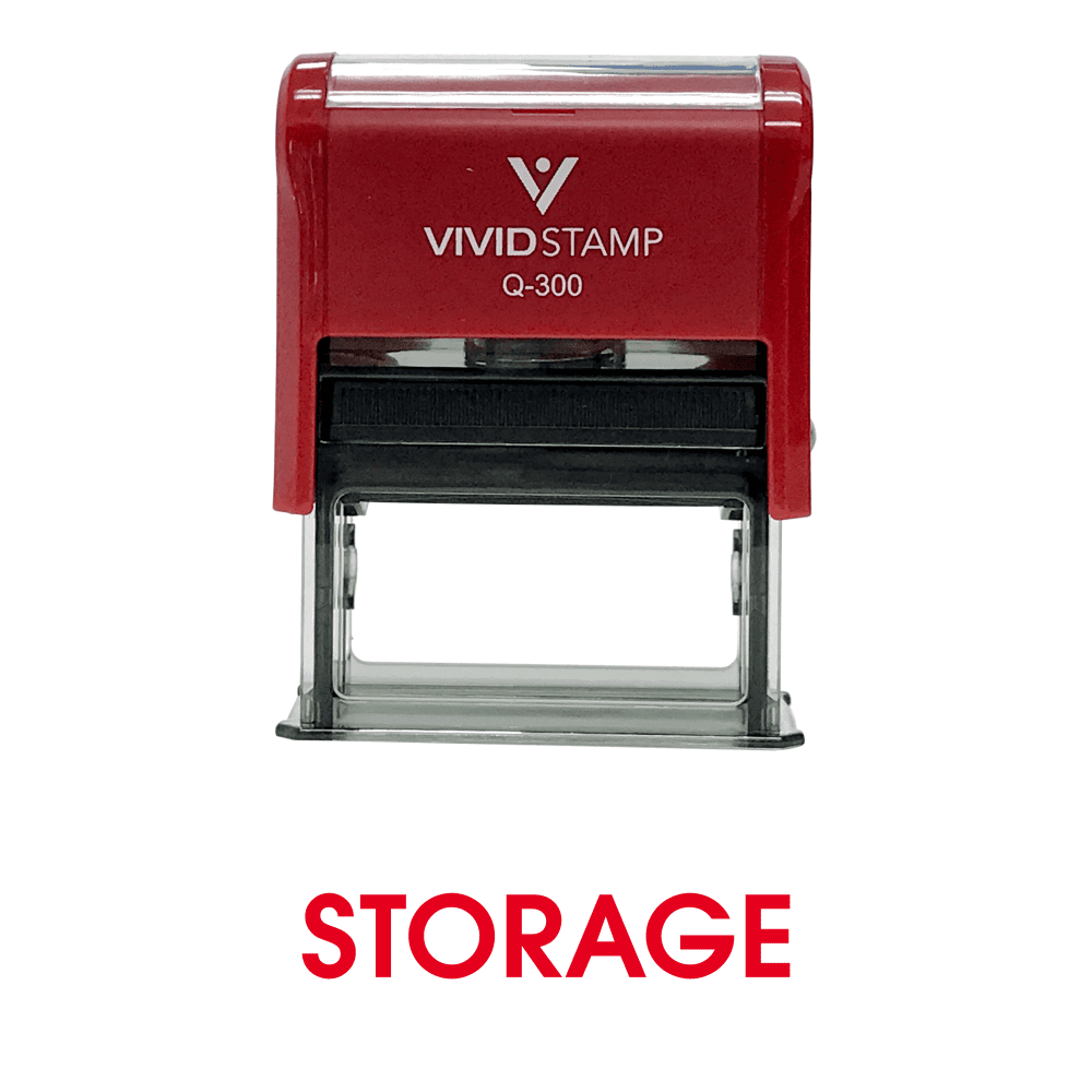Vivid Stamp Storage Self Inking Rubber Stamp (Red Ink) - Large ...