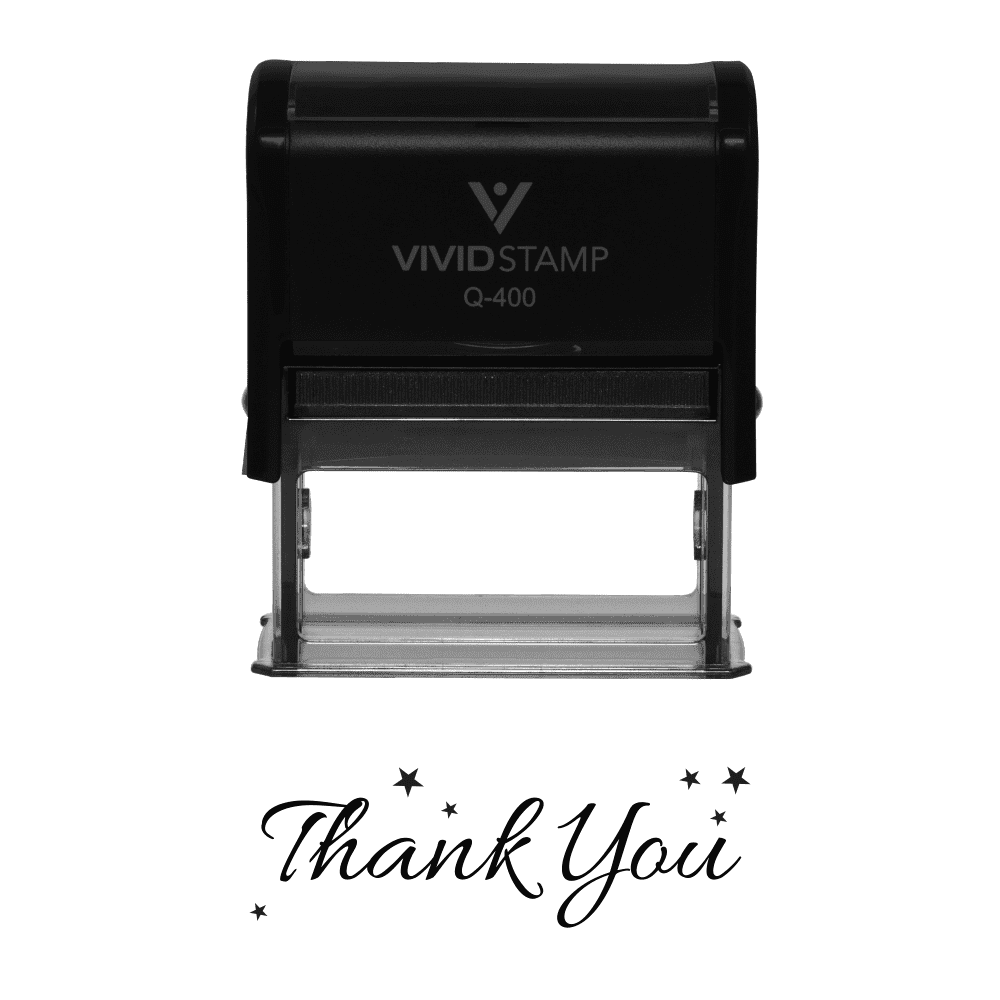 Vivid Stamp THANK YOU w/ Stars Self Inking Rubber Stamp (Black Ink) - X ...
