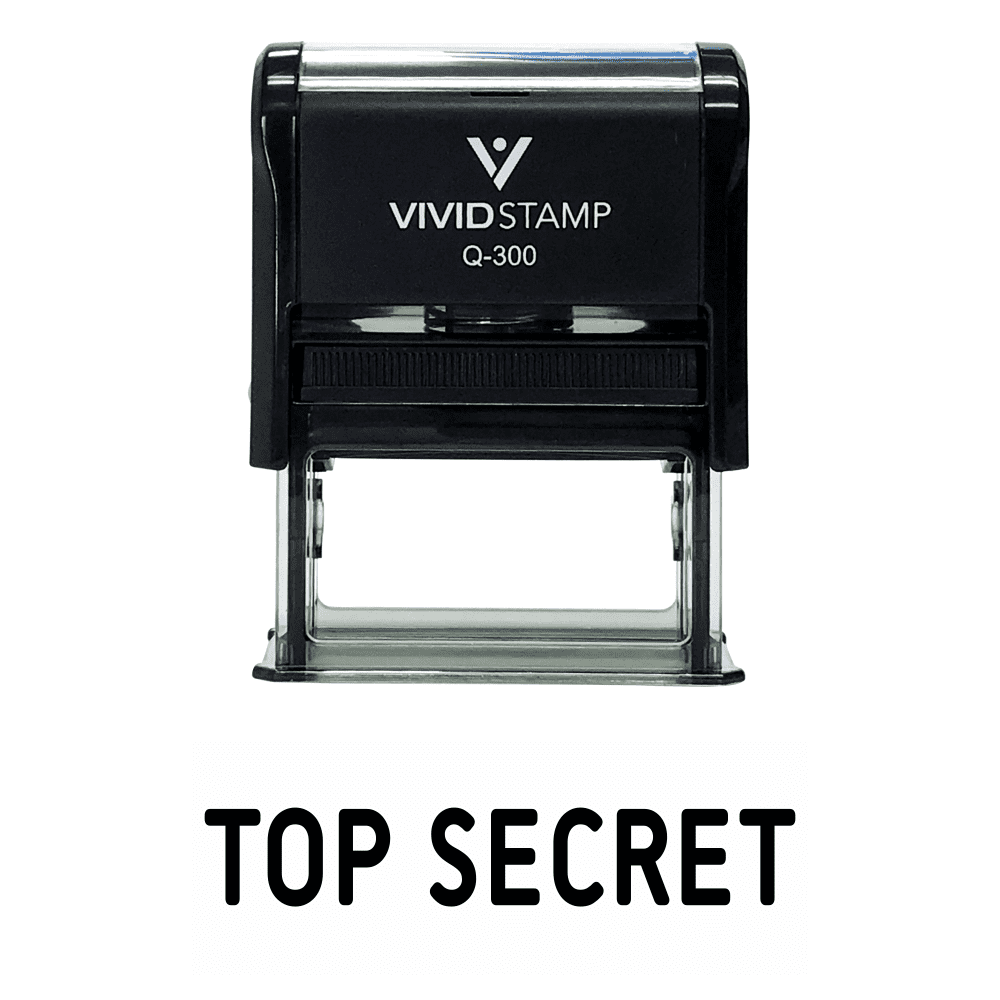 Vivid Stamp TOP SECRET Self Inking Rubber Stamp (Black Ink) - Large ...
