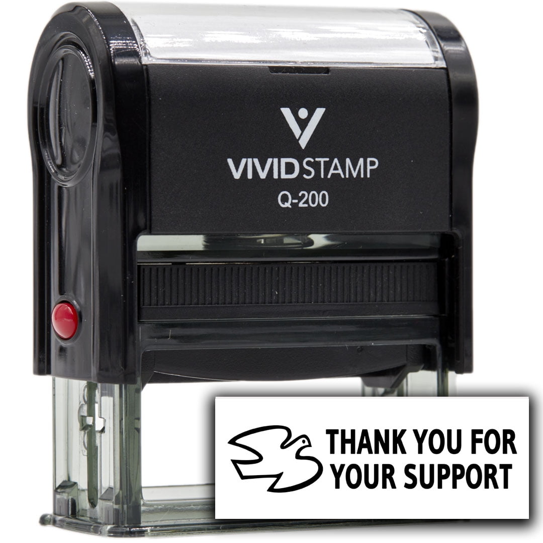 Vivid Stamp Thank You For Your Support Self Inking Rubber Stamp (Black ...