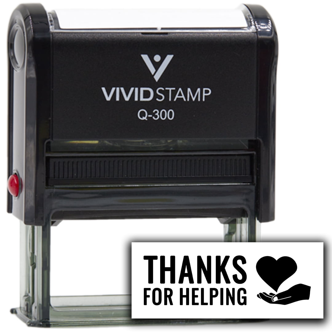 Vivid Stamp Thanks for Helping Self Inking Rubber Stamp (Black Ink) - Q ...