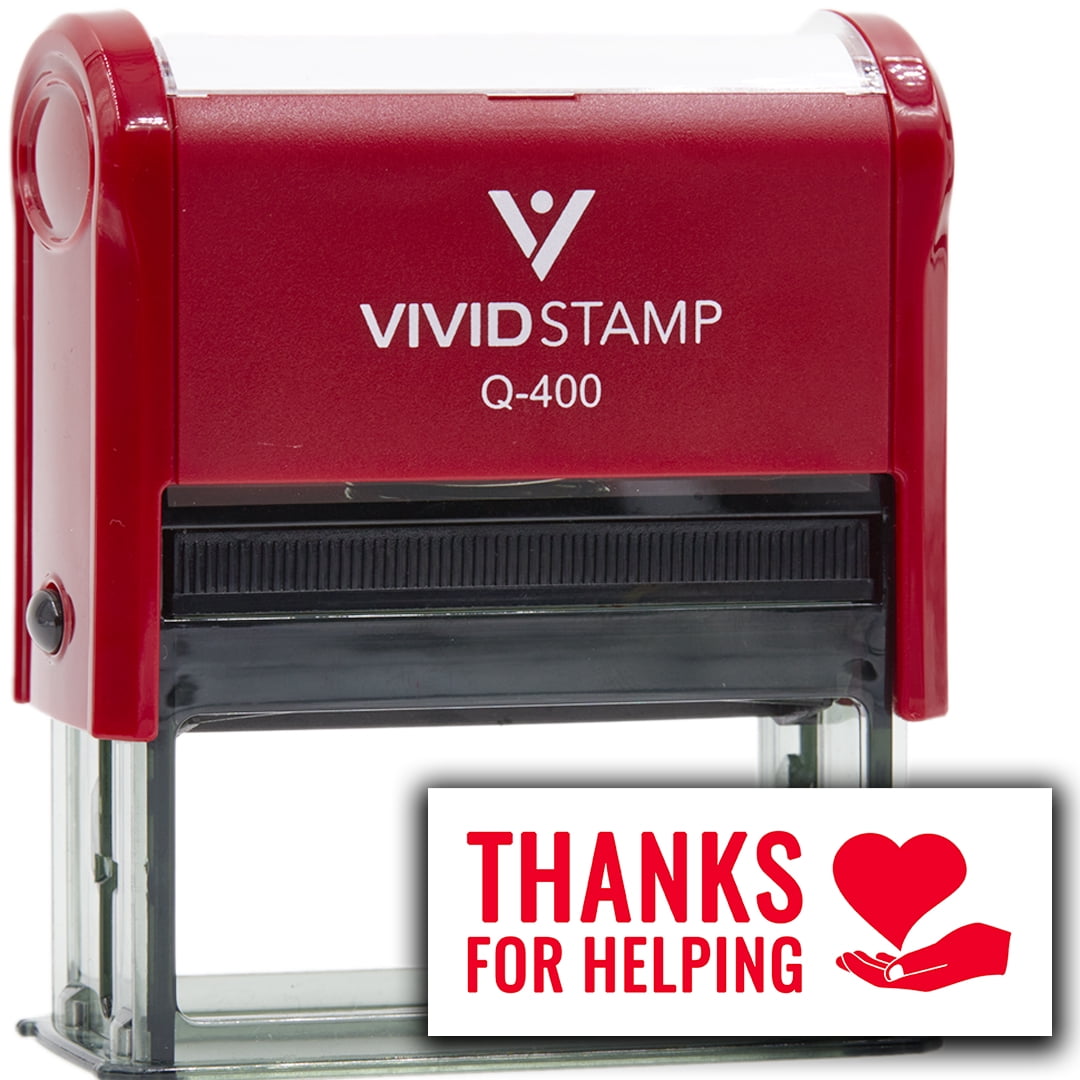 Vivid Stamp Thanks for Helping Self Inking Rubber Stamp (Red Ink) - Q ...