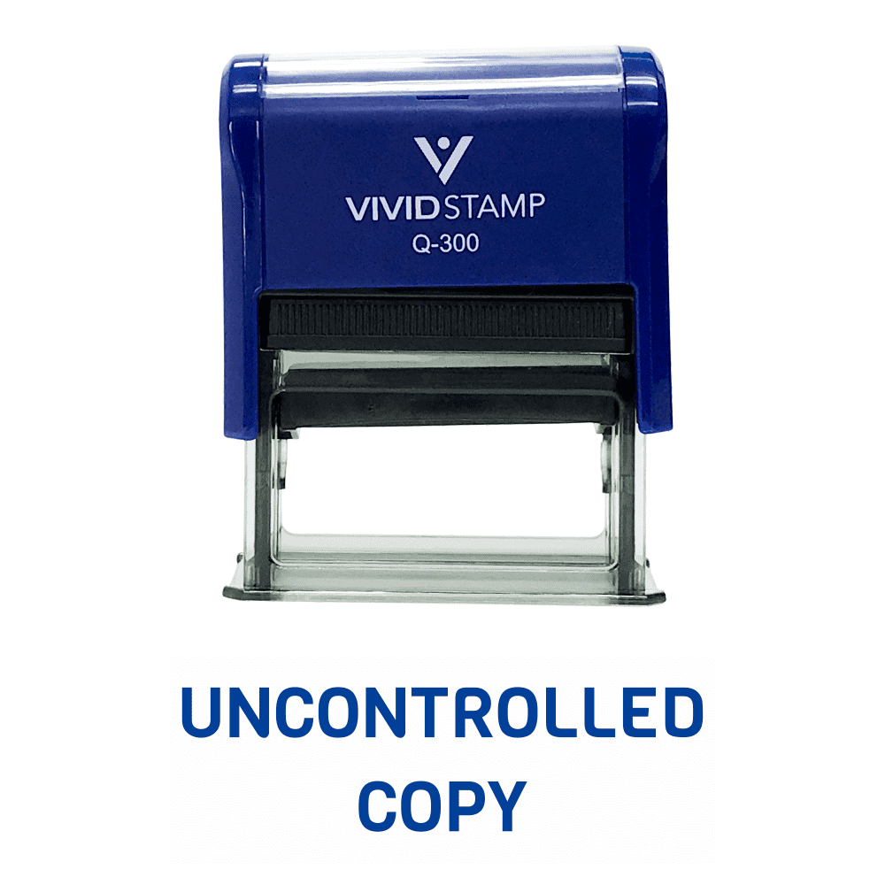 Vivid Stamp UNCONTROLLED COPY Self Inking Rubber Stamp (Blue Ink ...
