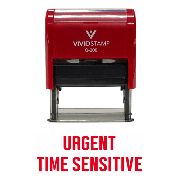 Vivid Stamp URGENT TIME SENSITIVE Self Inking Rubber Stamp (Red Ink ...
