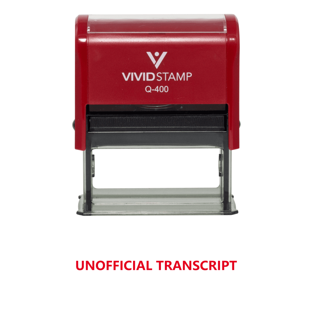 Vivid Stamp Unofficial Transcript Self Inking Rubber Stamp (Red Ink ...
