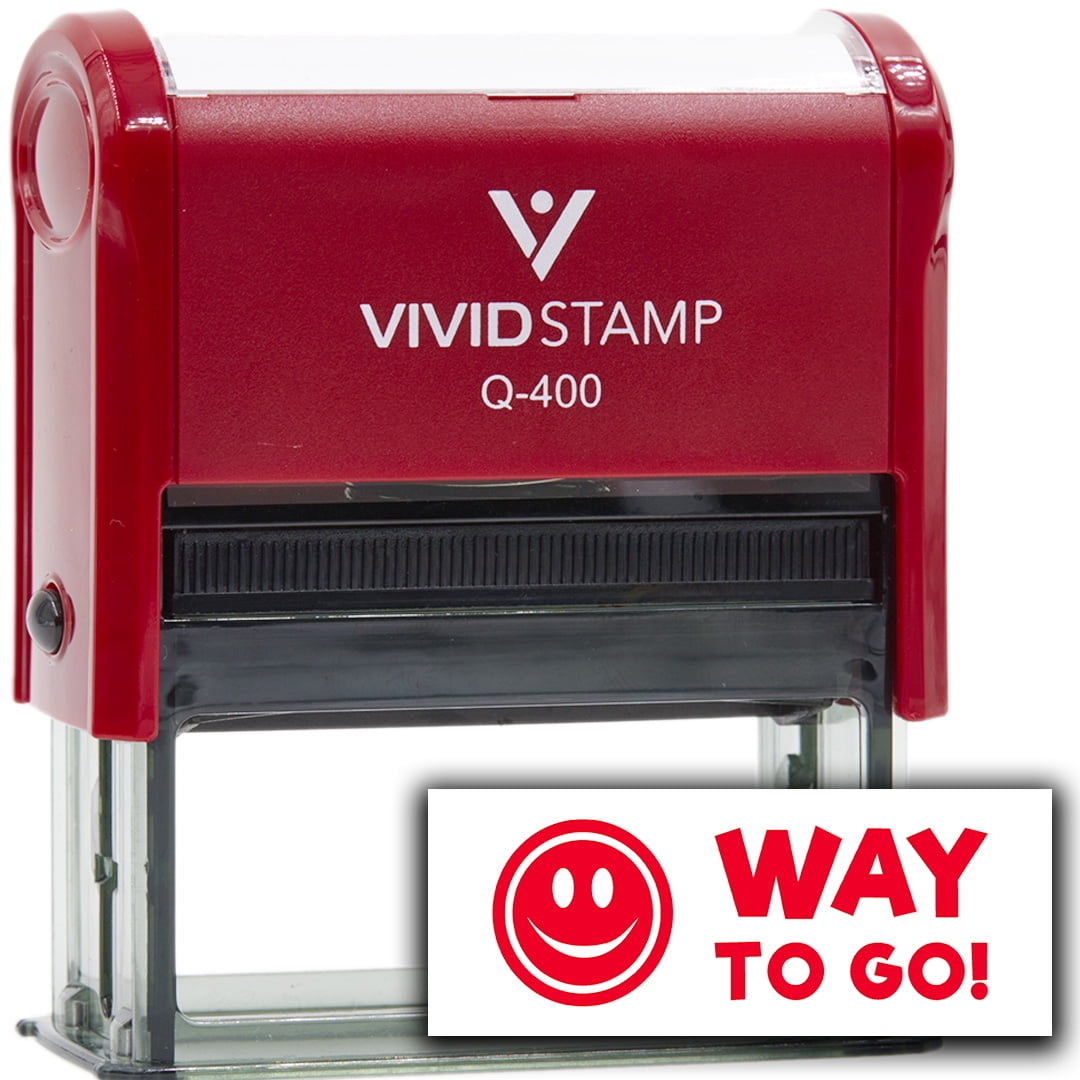 Vivid Stamp Way to Go! Self-Inking Rubber Stamps (Red Ink) - Q-400 ...